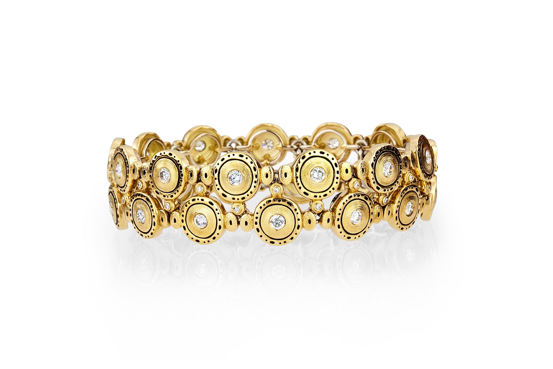 18K Yellow Gold & Diamond "Pinpoint" Bracelet – G Marie Luxuries