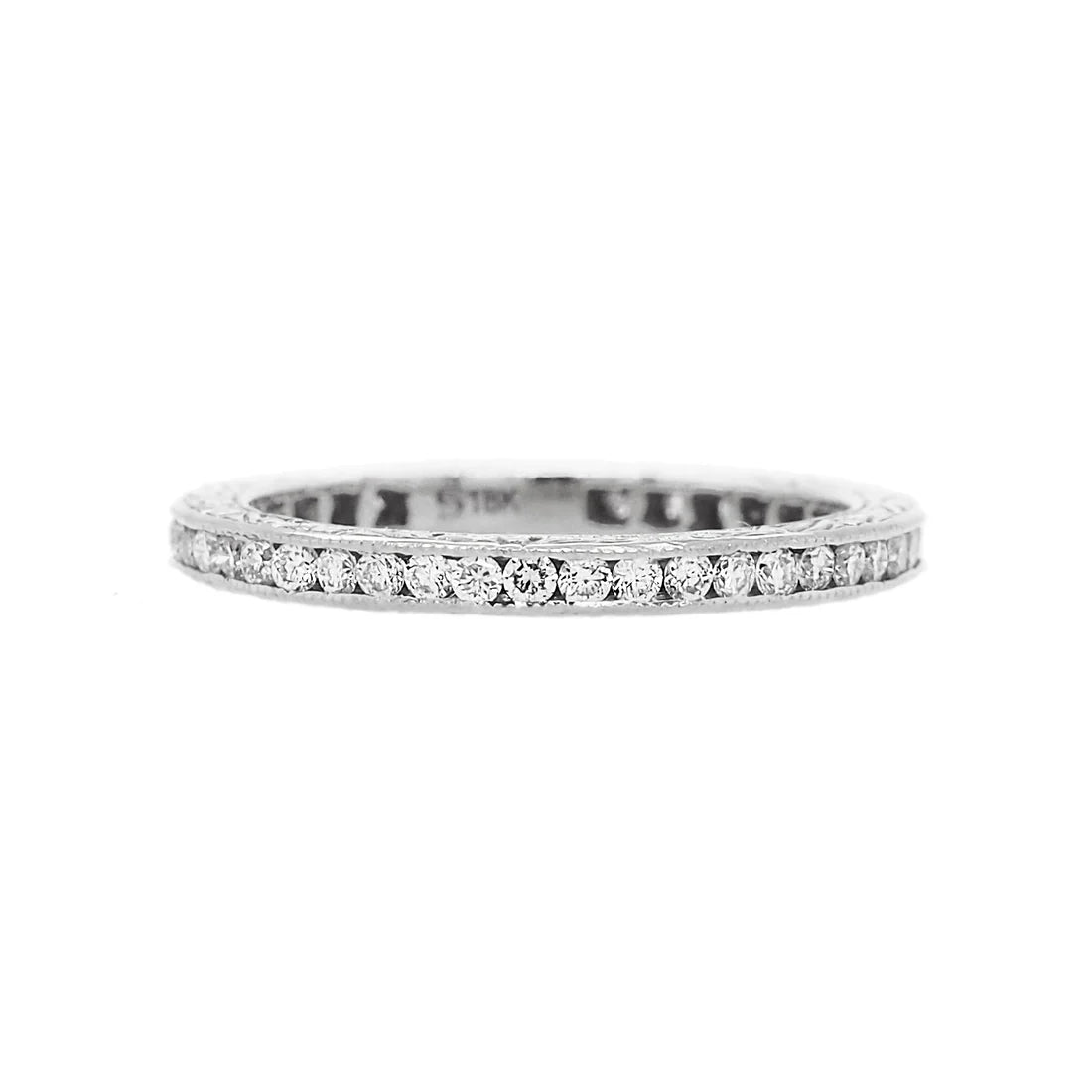 18K White Gold Channel Diamond Eternity Band – G Marie Luxuries