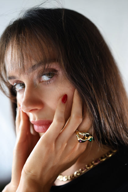 "Refuse to Break" 18K Yellow Gold Pink Sapphire and Diamond Ring – G ...